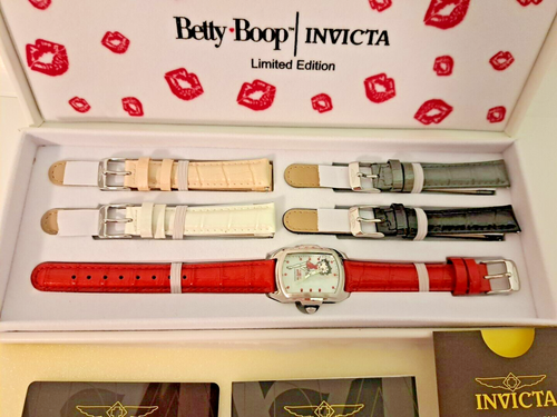 LIMITED EDITION INVICTA 5 MULTI-COLOR BAND BETTY BOOP WATCH SET IN ...
