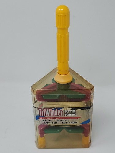 X KITES TRIWINDER KITE REEL WITH 250 FEET NYLON TWINE YELLOW HANDLE ...