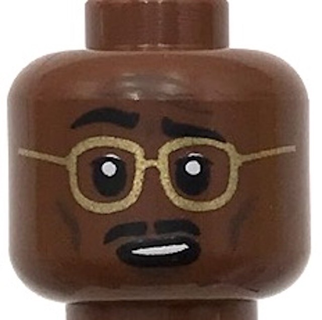 Lego New Reddish Brown Minifigure Head Dual Sided Black Eyebrows and ...