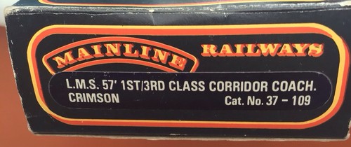 Mainline 00 Gauge LMS 1st/3rd Class Corridor Coach, Crimson, 37-109 ...