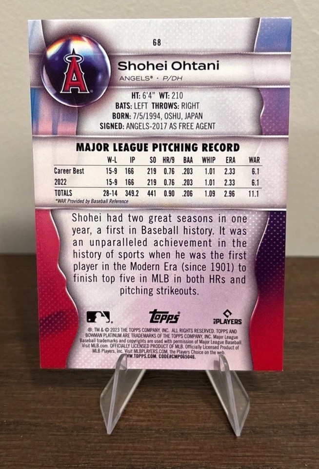 2023 Bowman Platinum Shohei Ohtani Dodgers Angels Silver | eBay
