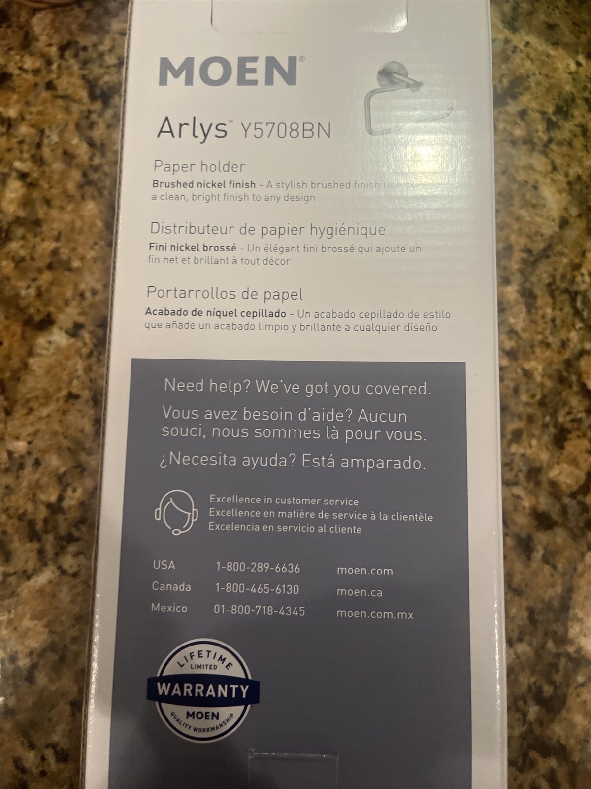 MOEN Y5708BN Arlys Spot Resist Brushed Nickel Paper Holder Factory for ...