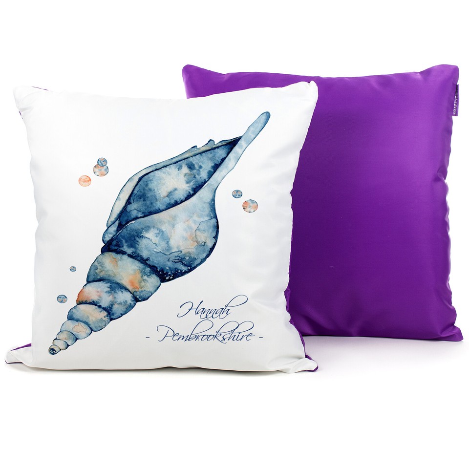 Personalised Sea Shell Outdoor Cushion Cover Waterproof Seaside Garden ...