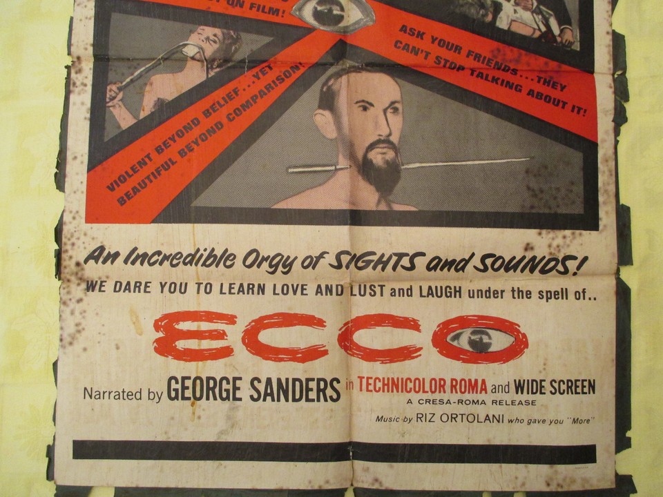 1965 Ecco documentary original! 27x41 1 sheet movie poster GD+ | eBay
