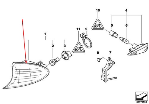 NEW BMW 3 E46 FRONT RIGHT TURN SIGNAL 63137165854 7165854 OEM | eBay