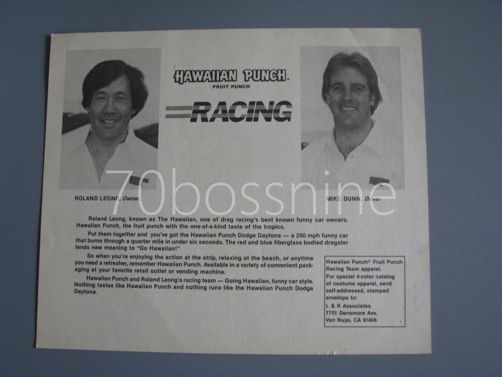 MIKE DUNN HAWAIIAN PUNCH QUAKER STATE FUNNY CAR 8X10 NHRA DRAG RACING ...