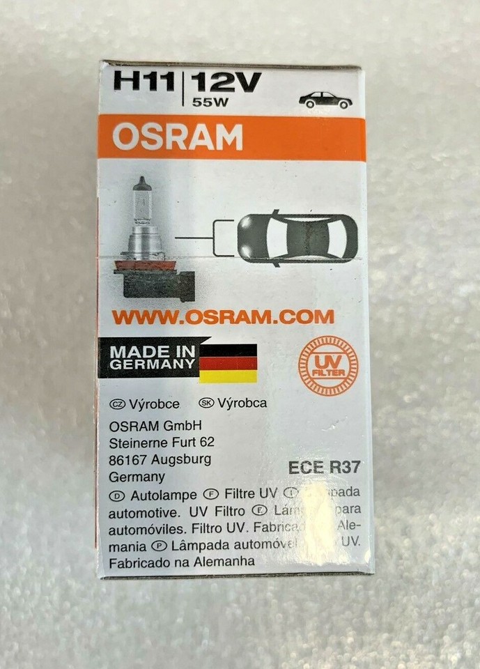 2PC H11 Halogen Light Bulb Osram Sylvania OEM 64211L+ 12V 55W | eBay