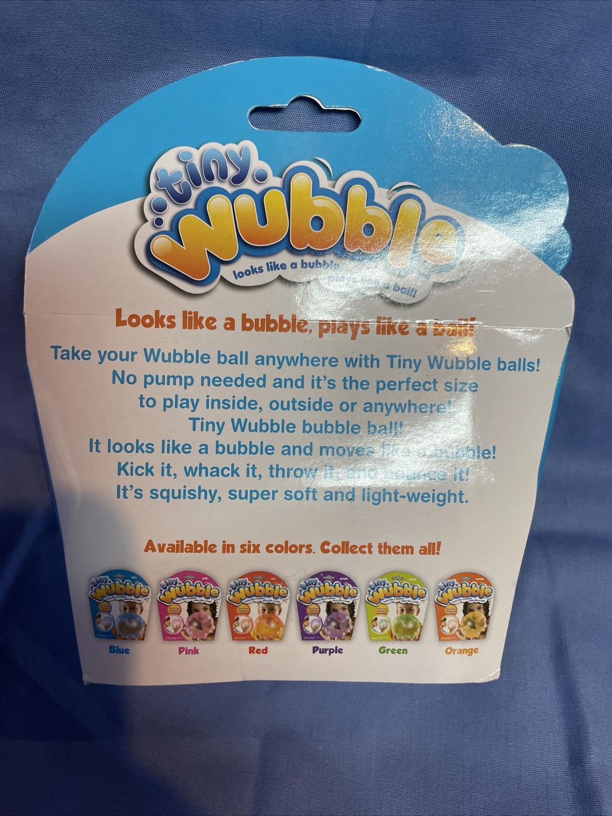 Tiny Wubble Bubble Inflatable Ball Blue No Pump Needed Boy Birthday for ...