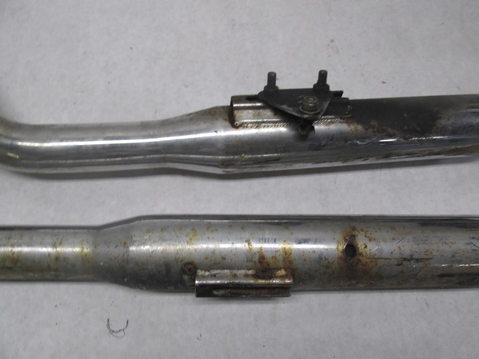 Set of Harley Davidson Shovelhead Vintage Slash Cut Drag Pipes | eBay