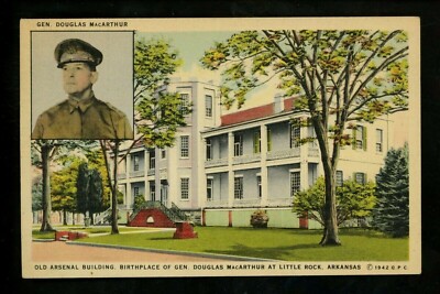 Arkansas AR postcard Little Rock, Arsenal Building MacArthur linen ...