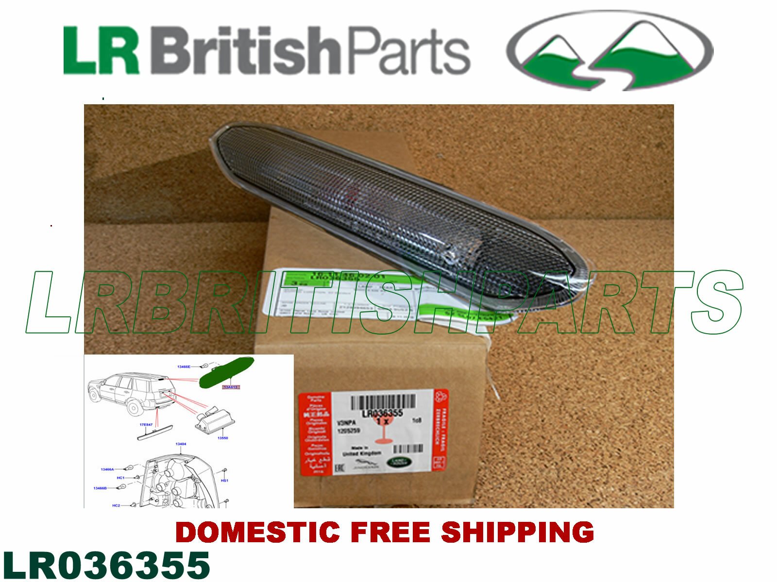 GENUINE LAND ROVER STOP LAMP REAR STOP HIGH MOUNTED LR2 11-14 NEW ...