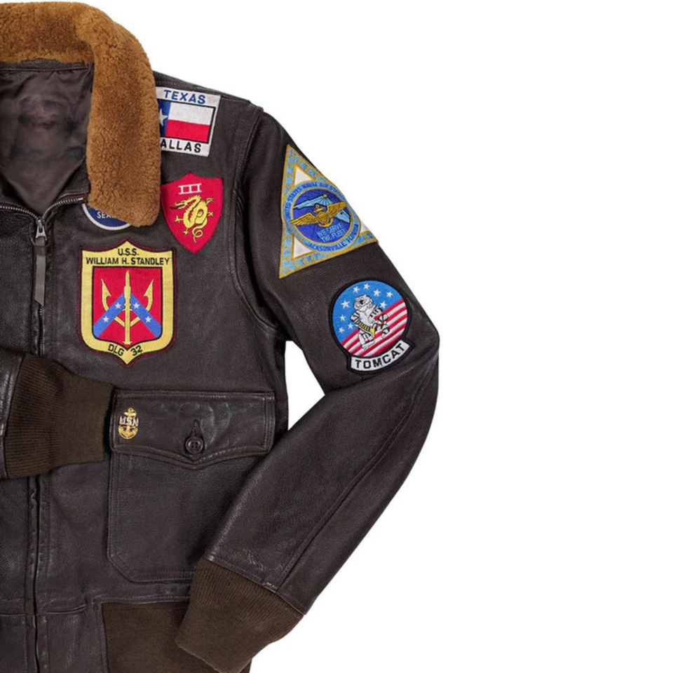 TOM CRUISE TOP GUN PETE MAVERICK BOMBER FUR LEATHER FLYING FLIGHT ...