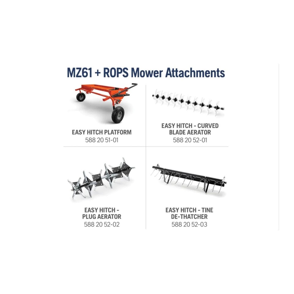HOC Husqvarna MZ61 ROPS Zero-Turn Mower 24 HP Kawasaki FR 61 ...