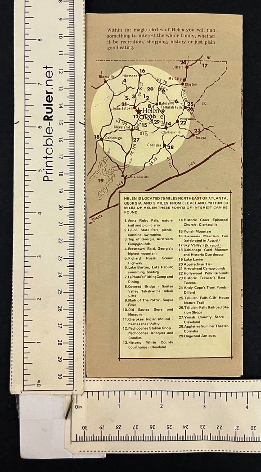 1971 Helen Georgia GA Visitor Recreation Tourist Guide Vintage Travel ...