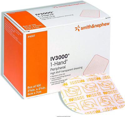 Smith & Nephew IV3000 1-Hand Transparent Dressings 2-3/8"X2-3/4", Pack ...