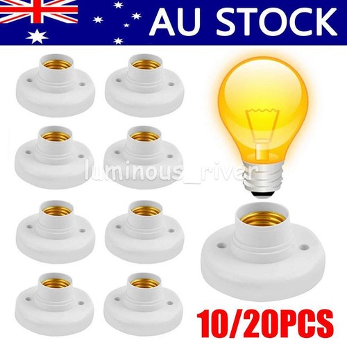 10-20Pcs E27 Round Edison Screw Cap Socket Light Bulb Holder Fitting ...