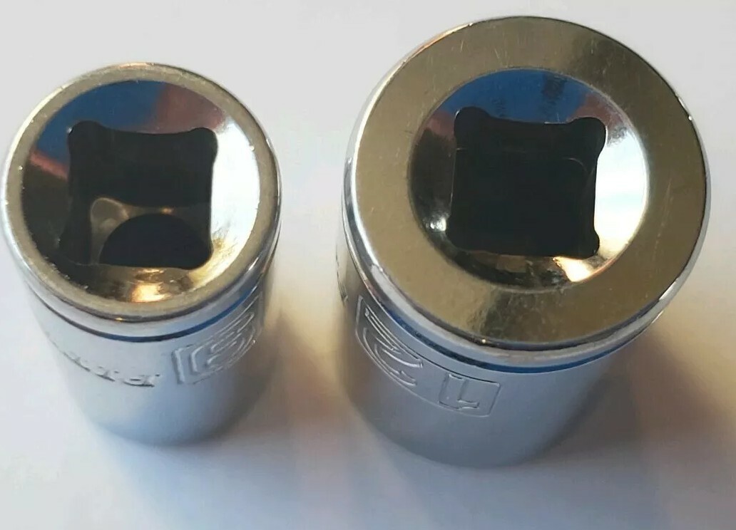 Two 1/4" & 3/8" Drive Pittsburgh Pro Sockets - 9 & 12 MM - 6 Point ...