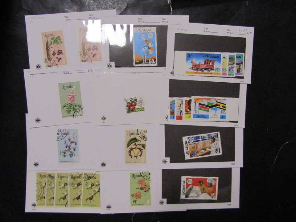 East Africa / Uganda stamps in 102 cards new/used lot of 75 cards | eBay