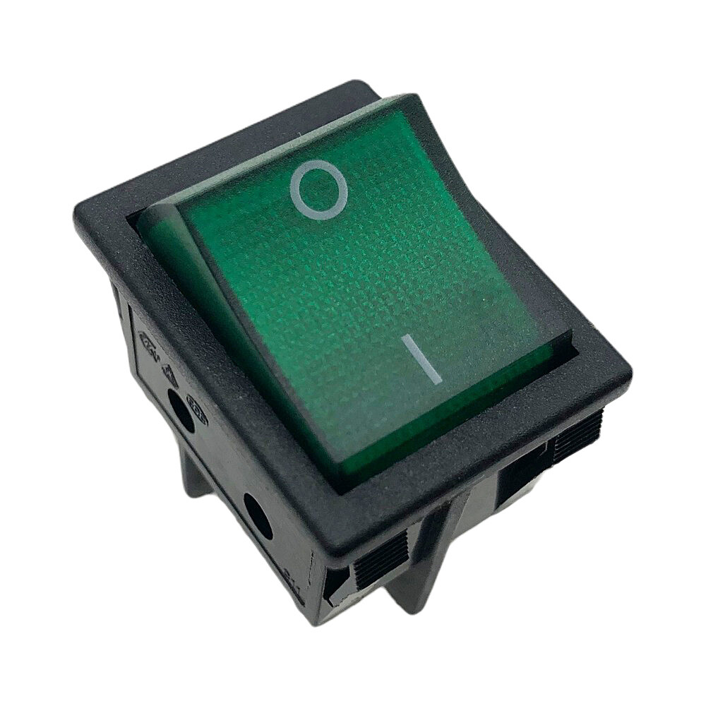 6 Pin Canal R Series Rocker Switch Green Double Pole 20A 16A 125V 250V ...