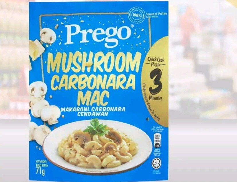 PREGO New Dried Mushroom Carbonara Mac Quick Easy Cook Pasta 2 Packs X ...