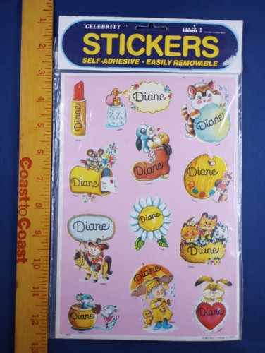 Vtg 1983 DIANE Celebrity Stickers Sealed Mark I Name Stickers *542 | eBay