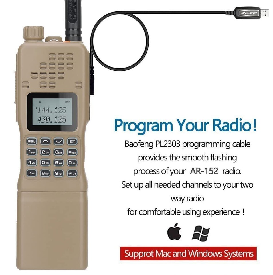 2 PACK BAOFENG AR-152 VHF/UHF MILITARY TACTICAL HAM TWO WAY RADIOS ...