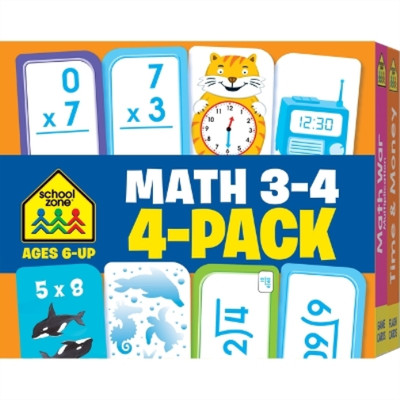 School Zone School Zone Math 3-4 Flash Cards 4-Pack (Cards) | eBay