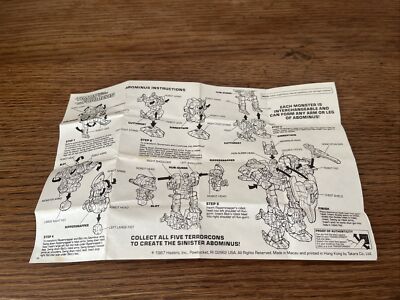 Hasbro Transformers G1 Terrorcons Abominus Instructions | eBay