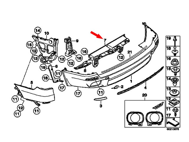 BMW X5 E70 E70N Part 51127226939 Mount, bumper, rear centre GENUINE for ...