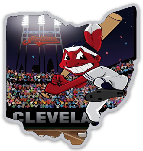 Cleveland Indians Chief Wahoo @ Bat in Stadium Grandstand Cartoon Die ...