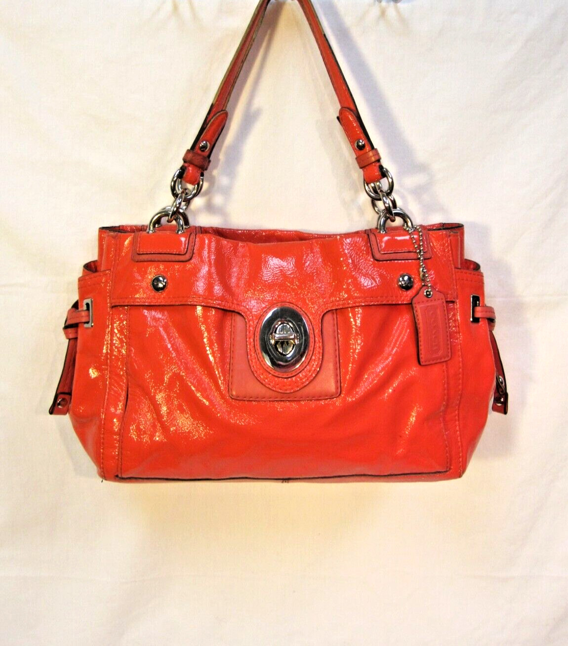 COACH The PEYTON PINK PATENT Leather Carryall Tote Ha… - Gem