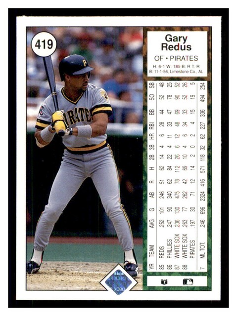 1989 Upper Deck - #419 Gary Redus for sale online | eBay