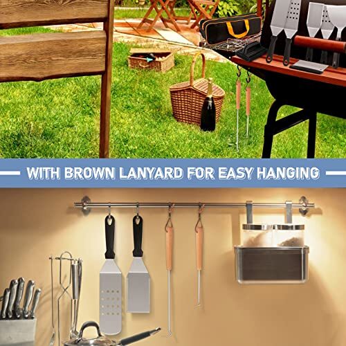 Pigtail Food Flipper 2pcs 17inch Meat Turner Hook Stainless Steel Pig ...