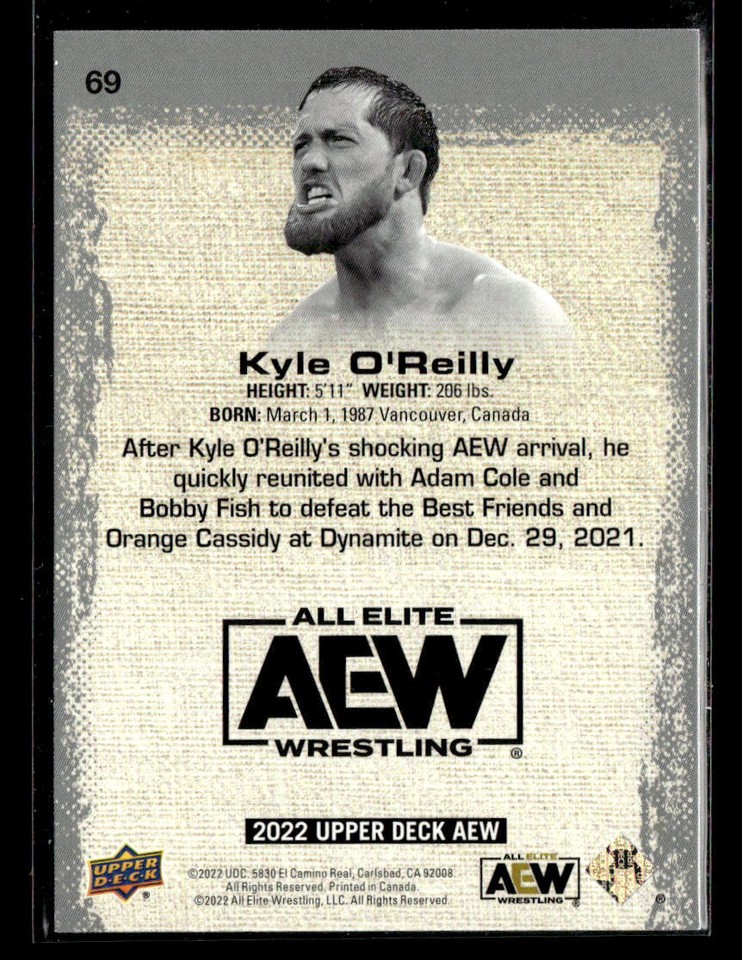 Kyle O'Reilly 2022 Upper Deck AEW #69 N/A | eBay