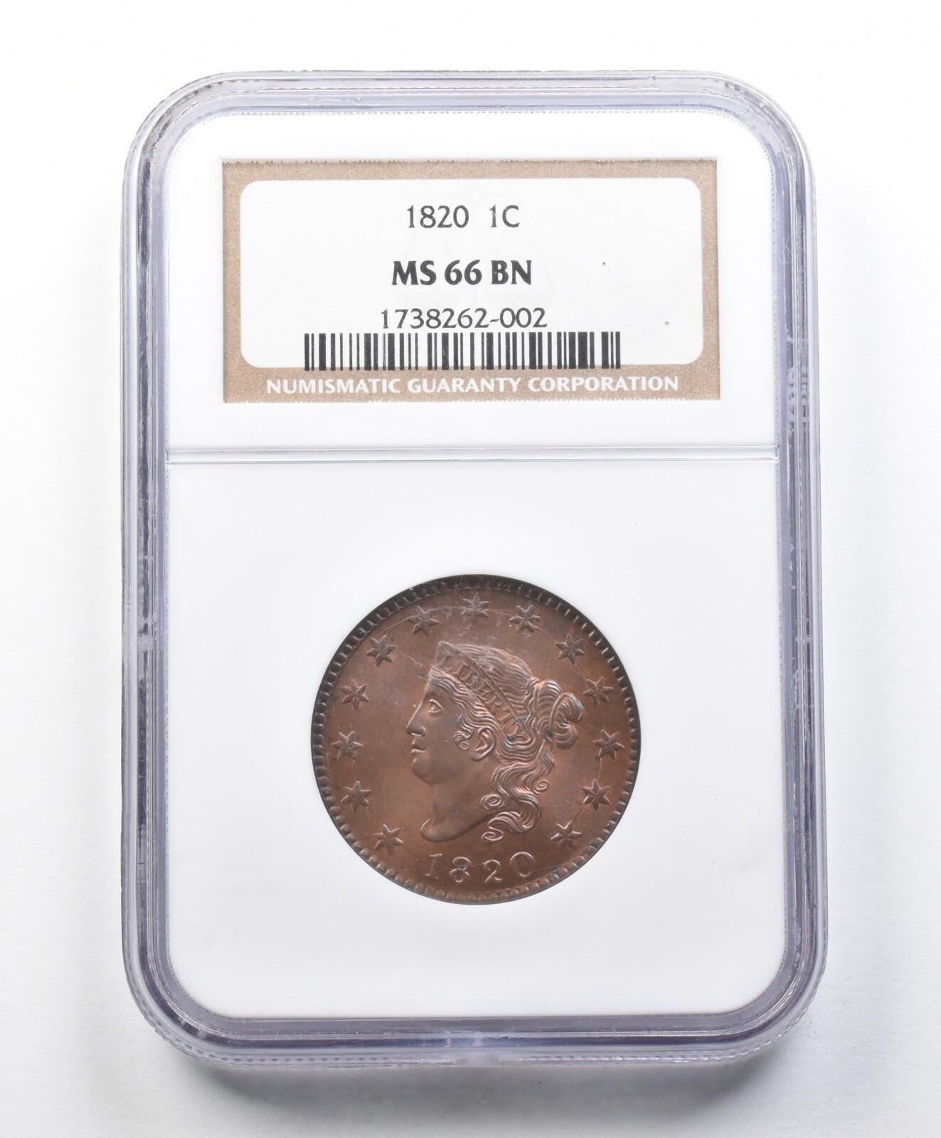 MS66 BN 1820 Matron Head Large Cent NGC OLD HOLDER RB? *1525 | eBay