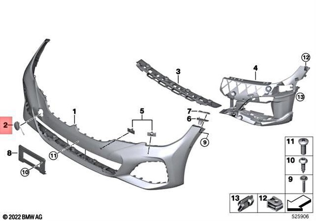 Genuine BMW G20 Tow Fitting Front Painted C31 Portimao Blue Metallic ...