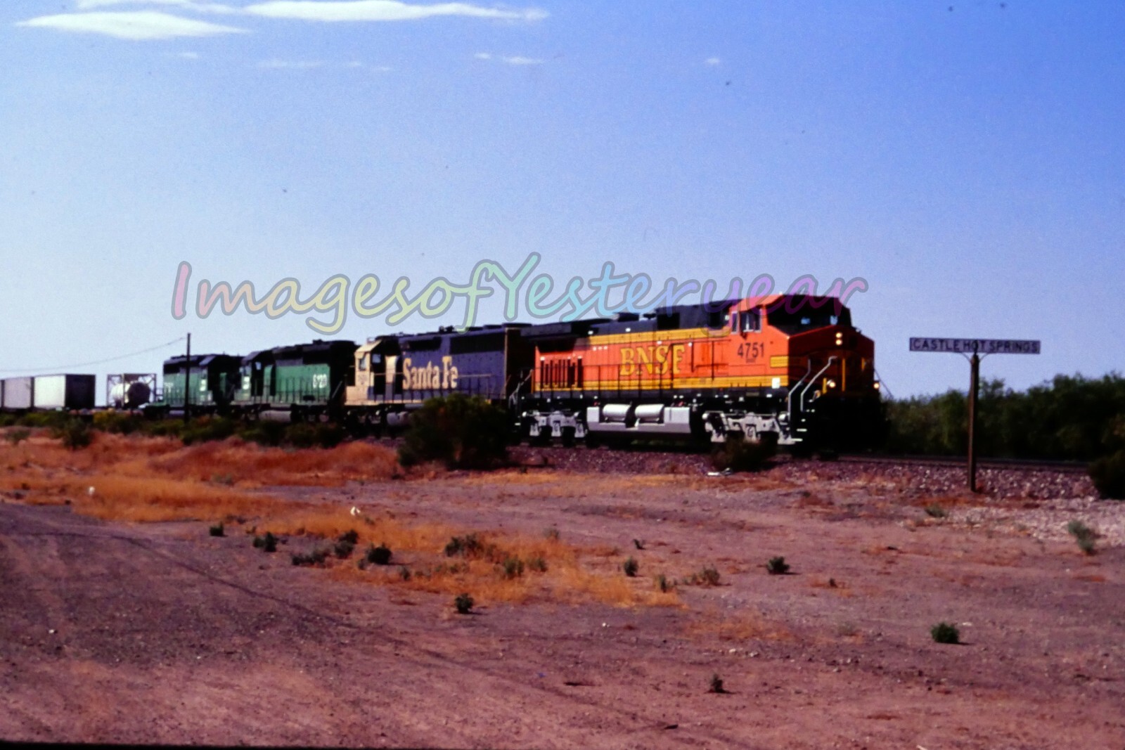 Vtg 90's Orig Photo Slide Train #4751 BNSF Locomotive Castle Hot ...