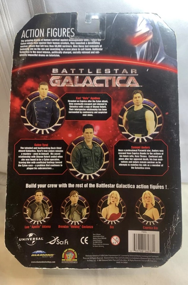 Diamond Select Battlestar Galactica Series Karl “HELO” Agathon Figure ...