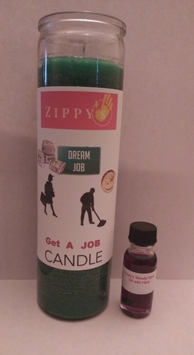 Get A Job Green Spiritual Candle with Oil wicca, hoodoo, voodoo | eBay