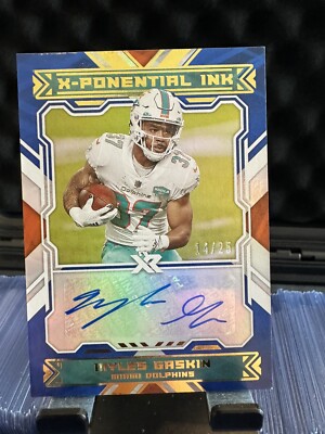 2021 Panini XR NFL Football Myles Gaskin X-Potential Ink Auto 14/25 ...