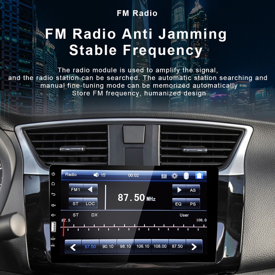 Single 1Din 9" Car Stereo Radio Bluetooth FM Touch Screen Mirror Link ...