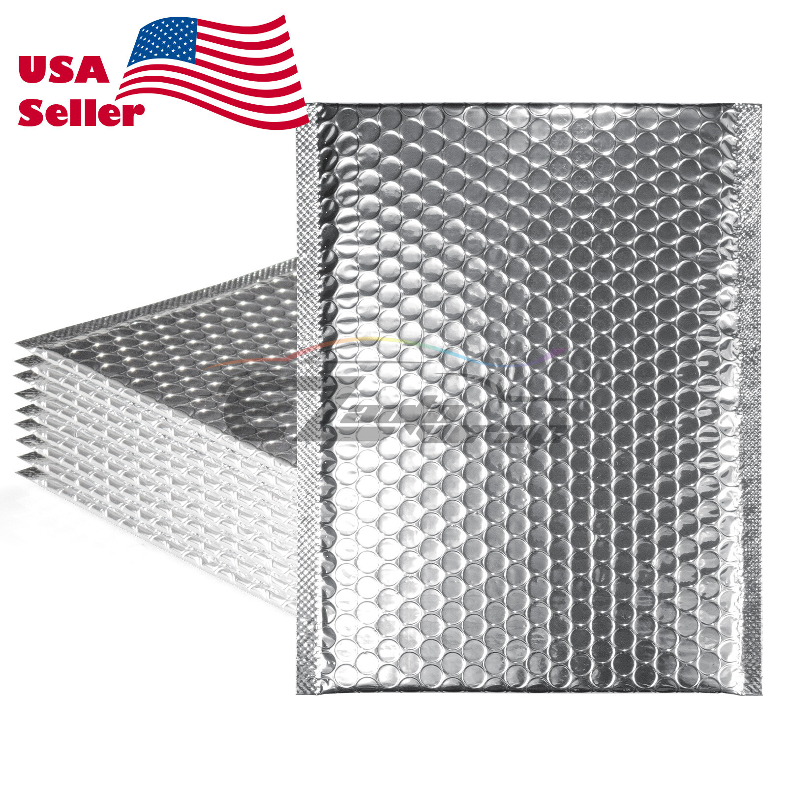 ANY SIZE Metallic Silver Poly Bubble Padded Mailers Shipping Envelopes ...