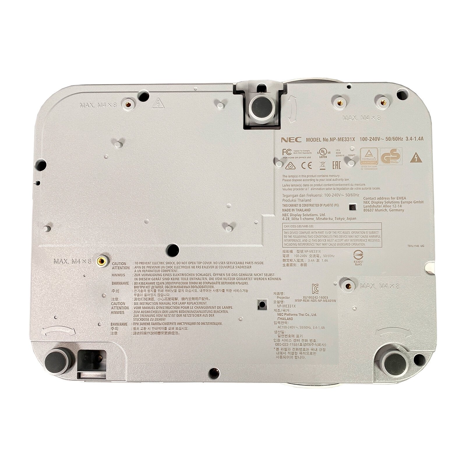 NEC ME331X 3LCD Projector Portable 3300 ANSI 1080p NP43LP Eco w/Remote ...