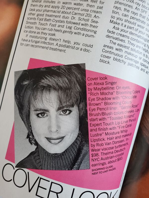 1986 GLAMOUR mag Alexa Singer Uma Thurman Nastasia Urbano Lingerie Kara ...