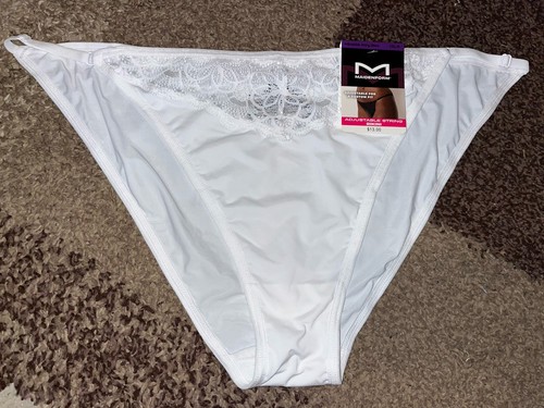 NWT Maidenform White Adjustable String Bikini Panty DMLSBK 2XL 9 | eBay