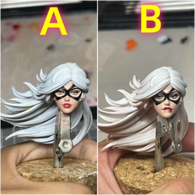 1/12 Painted Black Cat Felicia Hardy Head Carved Fit 6'' ML Action ...