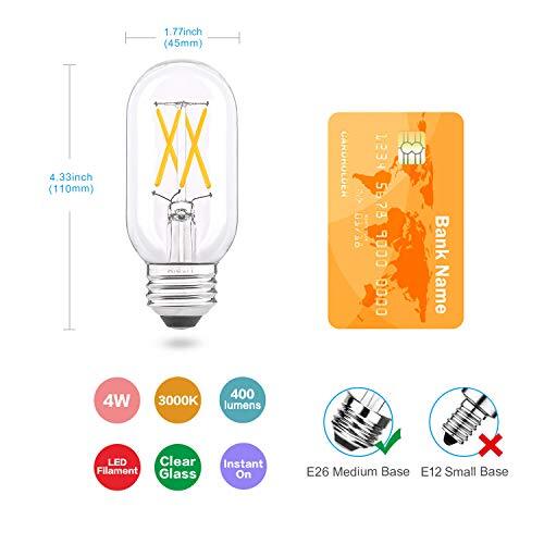 T45/t14 E26 Led Light Bulb 40watts Equivalent Dimmable0 100% Soft White ...