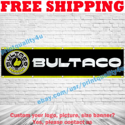 Bultaco Motorcycles Banner 2x8 ft Car Show Garage Workshop Wall Decor ...