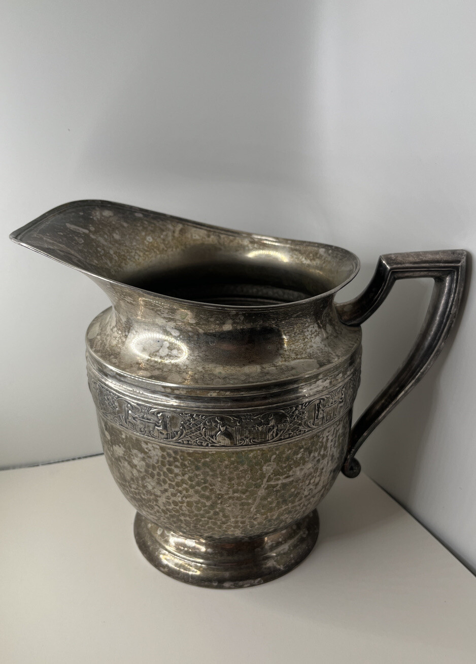 MM & Co. EPNS Pitcher 64oz. Engraving on side, Antique | eBay