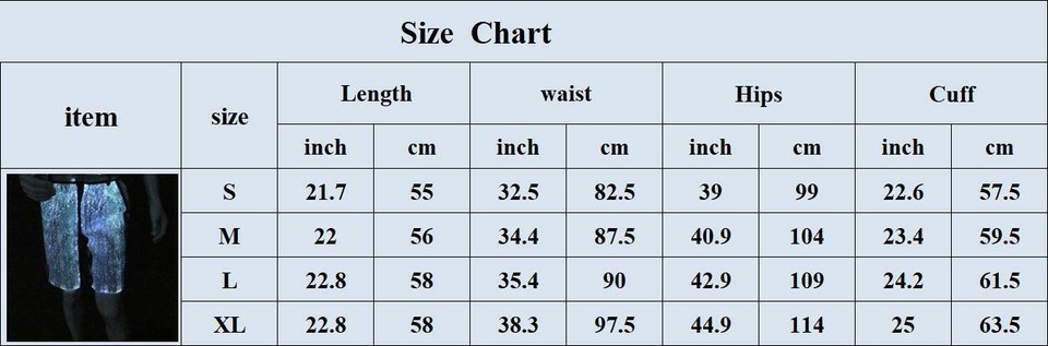 Mens Fiber Optic Light up Clothing RGB LED Shorts Hip Hop Pants for ...